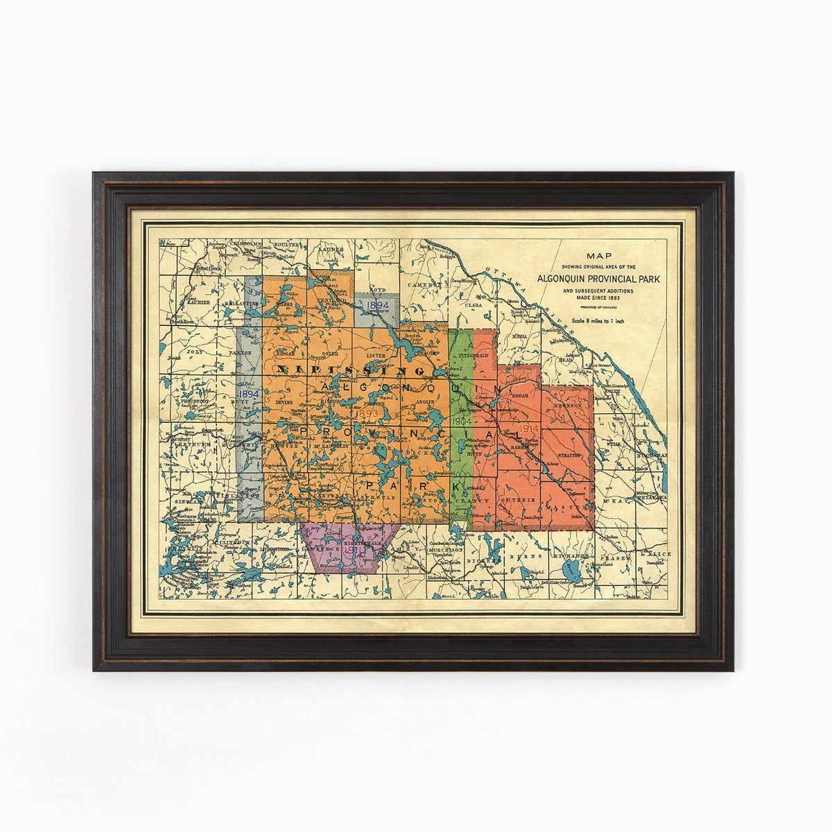 Algonquin National Park - Historic Additions to Park Map - 1946 – Grand ...