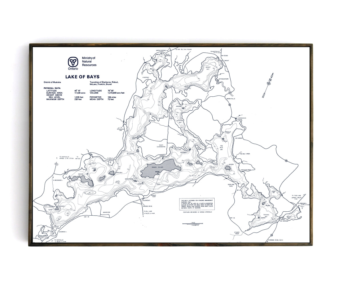 Lake of Bays Bathymetric Map – Grand Trunk Trading Company